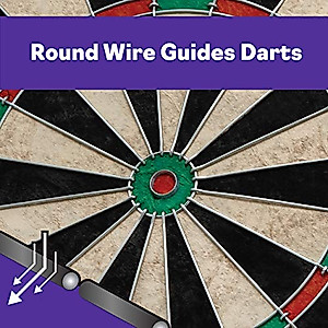 Viper by GLD Products Shot King Regulation Bristle Steel Tip Dartboard Set with Bullseye Metal Radial Spider Wire Compressed Sisal Board with Rotating Number Ring Includes 6 Darts Black