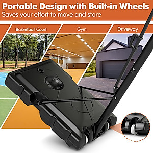 Giantex Portable Basketball Hoop Outdoor - 8-10Ft Height Adjustable Basketball Stand System for Youth Adult Kids with 44" Backboard, 2 Wheels, Fillable Base, Indoor Outdoor Basketball Goal