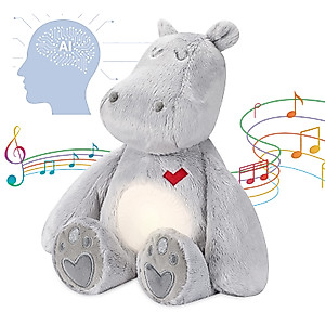 Voices Baby Plush Toy AI Smart Cry Detection Musical White Noise Machines Newborn Bouncer Registry Gifts, Cute Stuff Plushies Animal Light Toy with Sleep Sound Nursery Décor Toddlers Soother