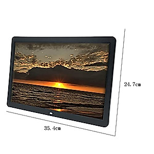 15 inch high-Definition LED Screen Electronic Photo Frame Multi-Function Digital Photo Frame Electronic Photo Album Video Advertising Player (Color : Black)