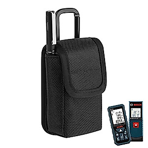 1680D Laser Measure Case Fits for Bosch GLM20 Blaze 65ft Laser Distance Measure & DTAPE DT50 165ft Laser Measure, with Pen Pocket, Belt Buckle & Carabiner, Protective Travel Storage Bag (Black)
