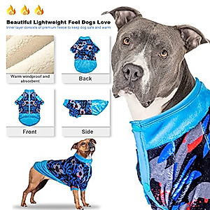 LovinPet Sweater for Pitbulls - Pet Sweater, Skin-Friendly Flannel Fabric Clothes for Dog, Nocturnal Multi Prints Dog Clothes, Warm Dog Clothes for Small Dog Breeds for Cold Weather,