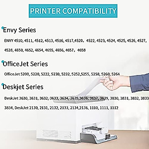 Remanufactured 63XL Ink Cartridge Replacement for HP 63XL 63XL Black and Color(2-Pack) Compatible with Envy 4510 4520 4525 4528 OfficeJet 5267 5255 3830 4650 5258 3832 HP DeskJet 1110 2132 3630 3636