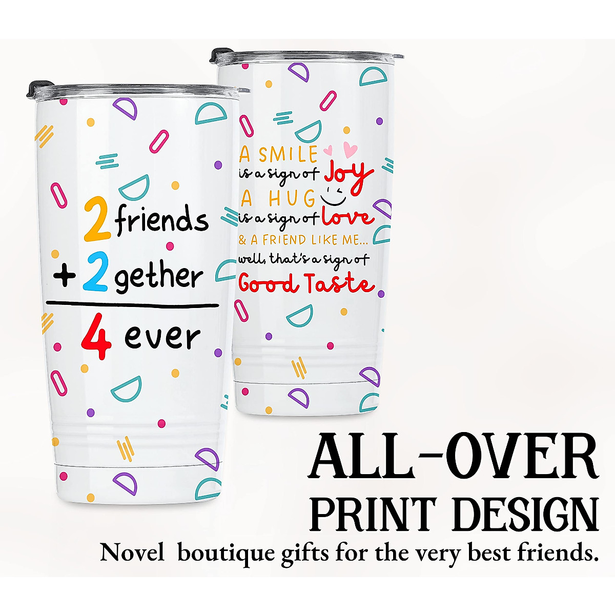 Onebttl Funny Friend Gifts for Women, BFF Gifts for Women, Gifts for Best Friend - Friends Coffee Mugs - Friends Forever - Birthday, Christmas Gifts for Her - 20oz Stainless Steel Travel Cup