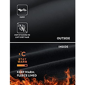 CRZ YOGA Thermal Fleece Lined Leggings Women 28'' - Winter Warm Workout Hiking Pants High Waisted Yoga Tights Full Length Black Medium