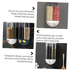 CIYODO 1pc Mounted Wall- Sugar Grain Household Capacity Kitchen Dry Rise Tea Flour Dispenser Storage Home Containers Double Seasoning Container Canister Restaurant Countertop Food