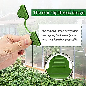 40pcs Greenhouse Clamps, 6mm PP Double Head Fixed Greenhouse Clamp, Plant Stakes Garden Snaps Pipe, Netting Hoop Row Cover, for Home Garden Season Plant Extension Support(Green)
