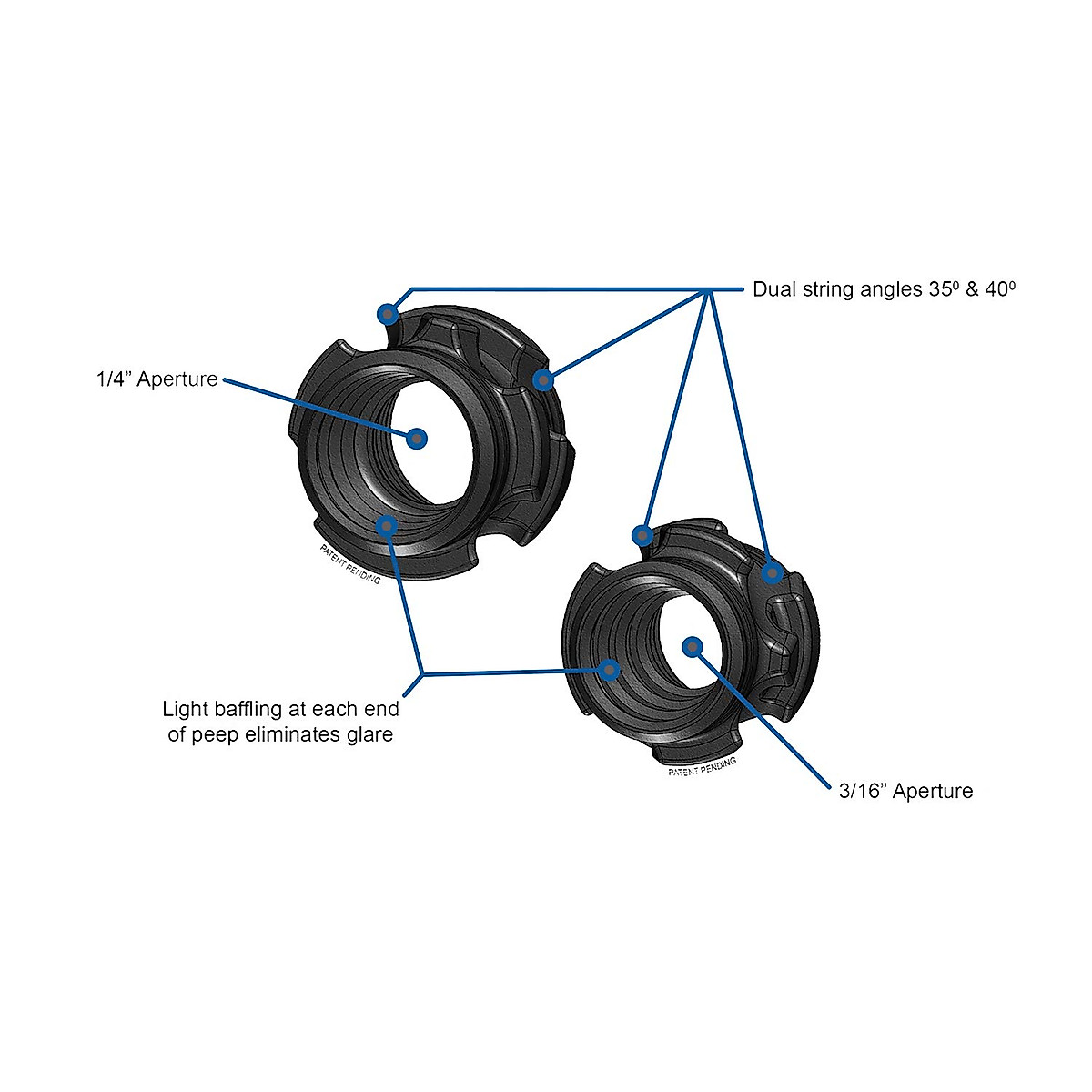 Hamskea Archery Solutions Raptor Peep3/16 in., Black, (PEEP00)