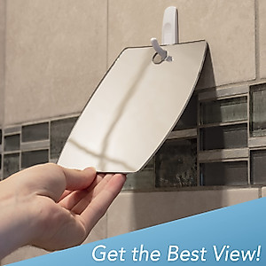 The Shave Well Company Magnifying Anti-Fog Shaving Mirror | Fogless Bathroom Handheld Mirror for Men and Women | Hanging Shower Mirror Includes Long-Lasting Removable Adhesive Hook