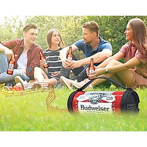 Budweiser Bluetooth Speaker Bazooka Speaker Portable Wireless Speaker with Rechargeable Battery Ideal for Indoor and Outdoor Activities Loud and Bass Audio Sound Easy to Carry Anywhere with FM- Radio