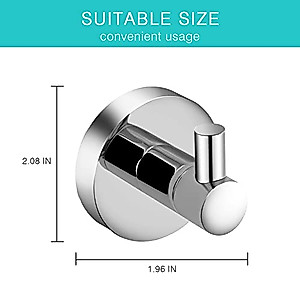 JASSFERRY Single Dual Towel Hooks Wall Mounted Bathroom Closets Coat Clothes Heavy Duty Robe Hook Holder Bathroom, Polished Chrome (Single Hook A)