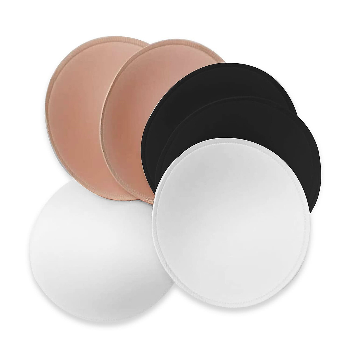 WMugthome 3 pairs C/D/DD Cup Round Soft Bra Inserts Pads Removable for Sport Bra Cups insert and Bikini Top Swimsuit Inserts (DD CUP,Tricolor)