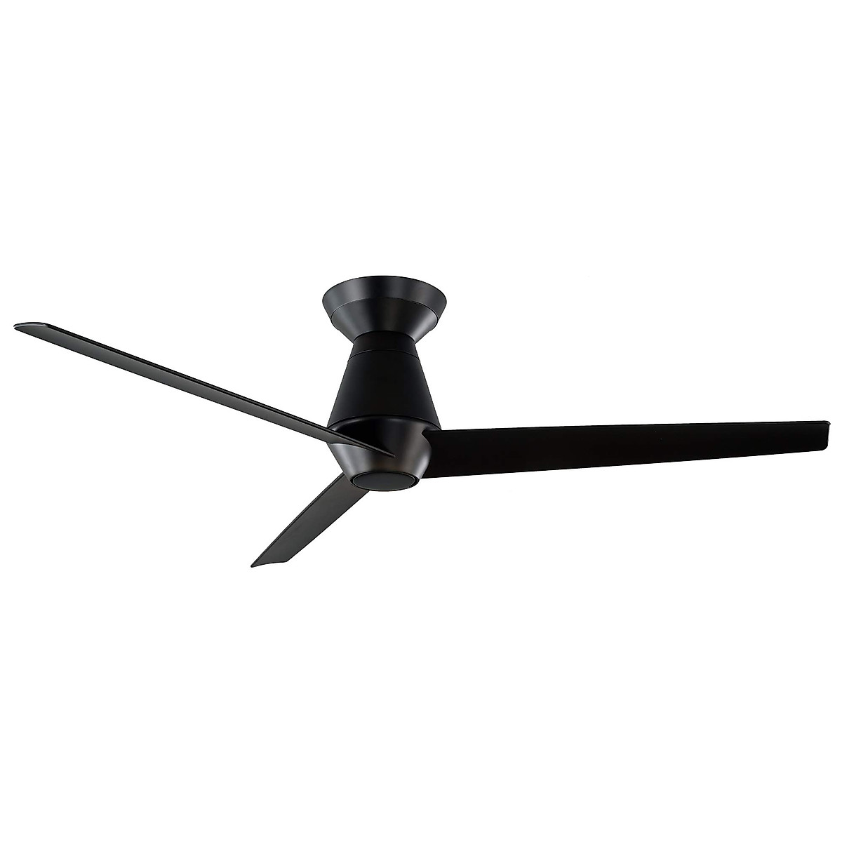 Slim Smart Indoor and Outdoor 3-Blade Flush Mount Ceiling Fan 52in Matte Black with 2700K LED Light Kit and Remote Control works with Alexa, Google Assistant, Samsung Things, and iOS or Android App