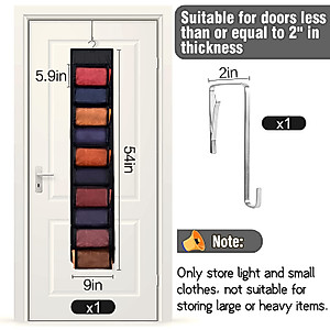 Legging Organizer for Closet, Hanging Closet Storage Organizer System, Clothes Closets Holder with 20 Roll Independent Compartments for Yoga T-Shirts Bras Socks Pants Tank Top Towel (Black)