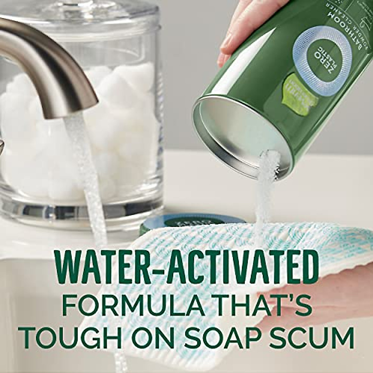 Seventh Generation Zero Plastic Bathroom Cleaner Powder, Fragrance Free, Unscented, 10 Oz