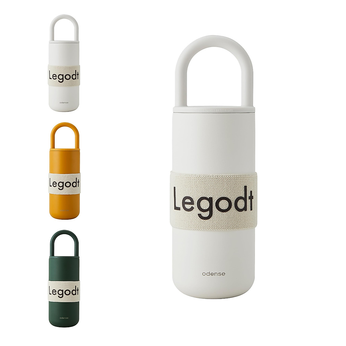 Odense Legodt Loop Tumbler 20oz with Lid and Handle - Insulated Tumbler with Leak-Resistant Lid - Double Stainless Steel Travel Coffee Mug, Water Bottle, Keeps Drinks Hot or Cold(Vanilla Cream)