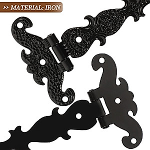 2pcs T-Shaped Door Hinge Hinges Outdoor Gate Hinges for Wooden Fences Heavy Duty Black Hinges Gate Hardware for Wooden Fences Heavy Duty Fence Gate Kit Barn Door Hinges