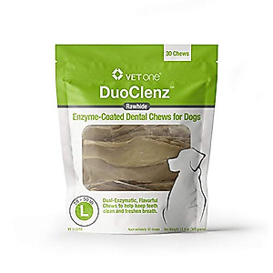 VetOne DuoClenz Enzyme Coated Dog Dental Chews for Large Dogs - Veterinarian Formulated - 30 Count