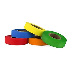 ChromaLabel 1/2 Inch Colored Masking Tape, Variety Pack Color Code Labeling Tape for Crafting and Organizing - 500 Inch Rolls (13.88 Yards), 5 Assorted Colors