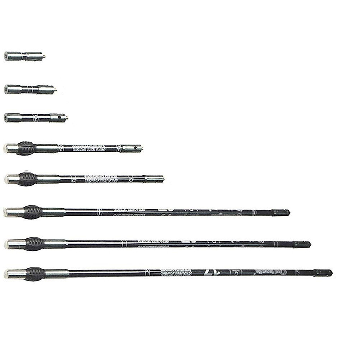 HNZMDY 3-30 Inch Archery Carbon Fiber Bow Stabilizer Balance Bar Rod Shock Absorber Damping System with Stabilizer Weight for Recurve Compound Bow (Grey, 12 inch)