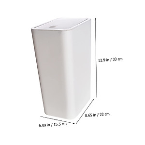 COLLBATH Small Bathroom Trash Can with Lid Plastic Waste Basket for Kitchen Office and Bedroom Compact Design for Bag Replacement Ideal for Home Use