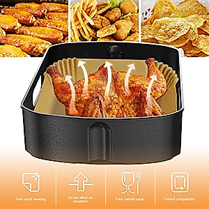 Air Fryer Disposable Paper Liner for Ninja AG301 Air Fryer, 100 Pcs Non-Stick Disposable Air Fryer Parchment Paper Pads Air Fryer Liners Compatible with Ninja AG301 Indoor Grill Air Fryer