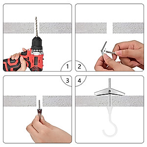 AccEncyc Ceiling Hooks for Plants, Heavy Duty Plant Ceiling Hook Large Hook for Hanging Plants Ceiling Installation (2 Pack)