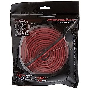 Bullz Audio BPES10.25 25' True 10 Gauge AWG Car Home Audio Speaker Wire Cable Spool (Clear Red/)