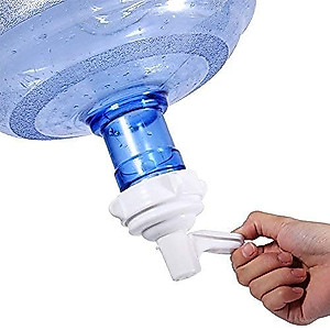 Water Dispenser Valve, 3-5 Gallon Water Reusable Easy Water Switch Lock Flip for 55MM (2.16inch) Crown Top Bottle Includes Lid Dirt Protector