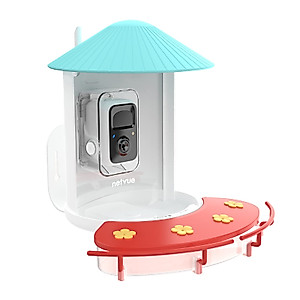 NETVUE Birdfy Hummee - Hummingbird Feeder Perch, Compatible with Birdfy, Attract Hummingbirds, 18.3 oz Capacity, 2 in 1 Bird Feeder, Ideal Gift for Hummingbird Lovers (A Feeder)