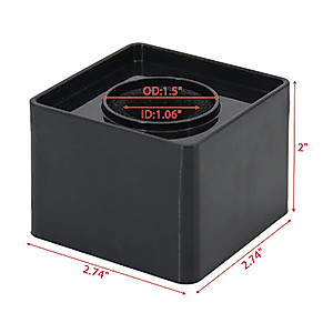 YaeGarden 4-Pack Microphone Flag Station Portable Square Cube Shaped Interview Mic Flag Station Logo Superior ABS Material, Black