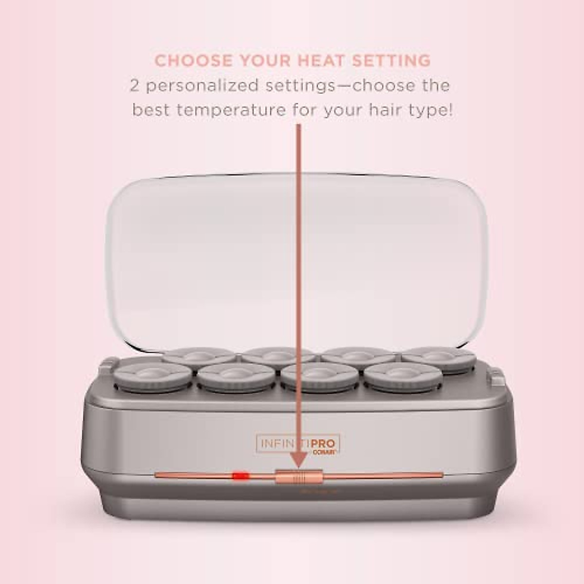 INFINITIPRO BY CONAIR Hot Roller Set with Ionic Generator, Eight 2-inch Jumbo Rollers plus Eight 2-prong clips