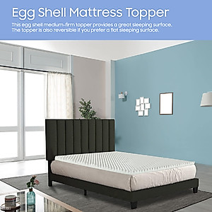 Greaton Breathable 2-inch Convoluted Egg Shell Foam Mattress Topper | Toppers for Mattresses Adds Ultimate Comfort, Reduces Back Pain, Perfect Body Support, Maintain Proper Posture, Queen, White