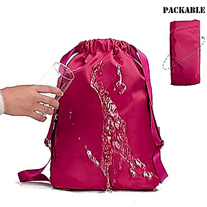 ZOORON 2 Packs Waterproof Drawstring Gym Backpack Bag for Men & Women, Sport Gym Sack Mini Travel Daypack