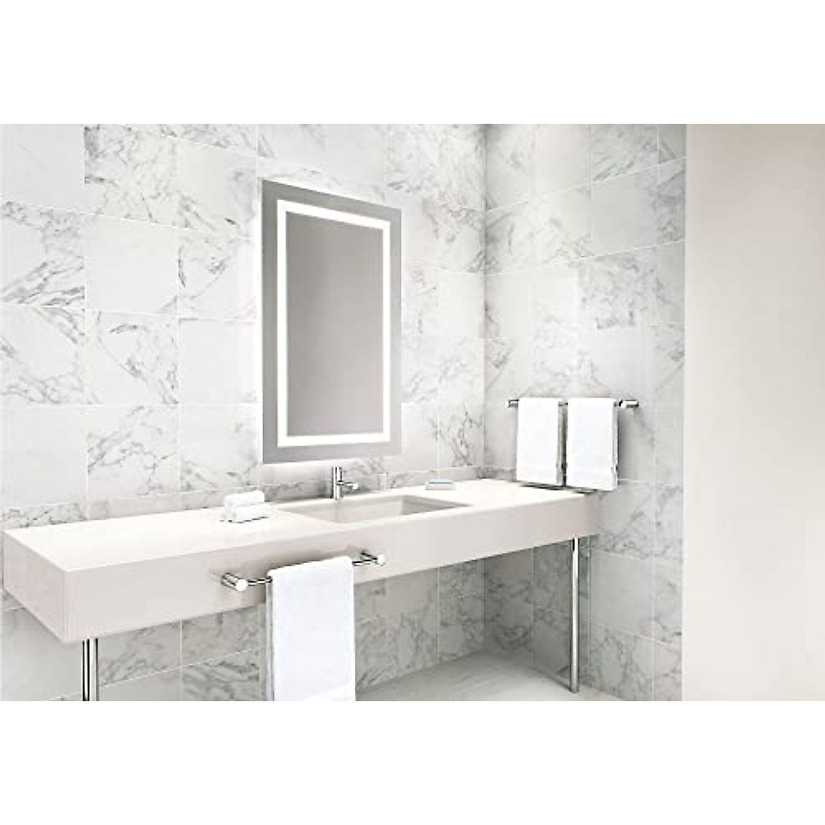 Moen 24-in Align Modern Wall Mounted Chrome Towel Bar Accessory, Sturdy Contemporary Design for Bathroom Towel Storage and Organization, YB0424CH