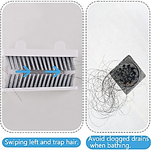 Shower Hair Catcher Wall, Reusable Hair Collector for Shower, Easy to Install Hair Catcher for Shower Wall, Bathroom Hair Catcher Hair Trap Prevent Hair Clogged Drains(White)