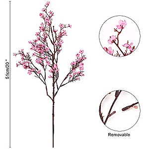 AILANDA 6 Bundles Artificial Flowers Gypsophila Bouquets Pink Valentine's Day Floral Arrangements Baby Breath Bush Real Touch Silk Floral for Wedding Table Centerpieces Party Home Garden Farmhouse