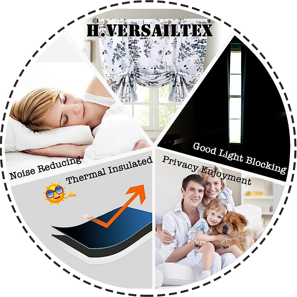 Mightree Blackout Tie Up Curtains for Windows, Three-Layer Woven Roman Curtains, Thermal Insulated Balloon Curtain, Shade Rod Valance Curtains for Kitchen, Living Room, Bedroom, Brown, 42" Wx63 L