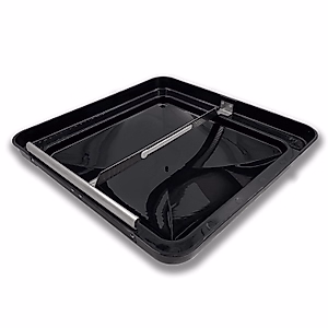 HTTMT- 1Pc Black 14" x 14" Replacement Impact-Resistant Universal Motorhome RV Roof Vent Lid Cover Camper RV Trailer Fresh Air Ventilation Wind [P/N: ET-CAR-FIX018A-BK]