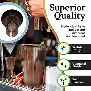 Highball & Chaser Cocktail Shaker Set: Bartender Kit for Home Bar Mixology Cocktail Bar Set Plus E-Book with 30 Recipes