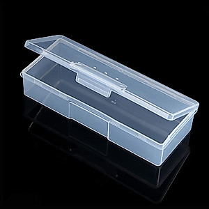 4 Pack Nail Tool Box Plastic Nail File Case Pedicure Container Storage Case Nail File Holder Box Clear Manicure Tool Box Nail Art Kits Tools