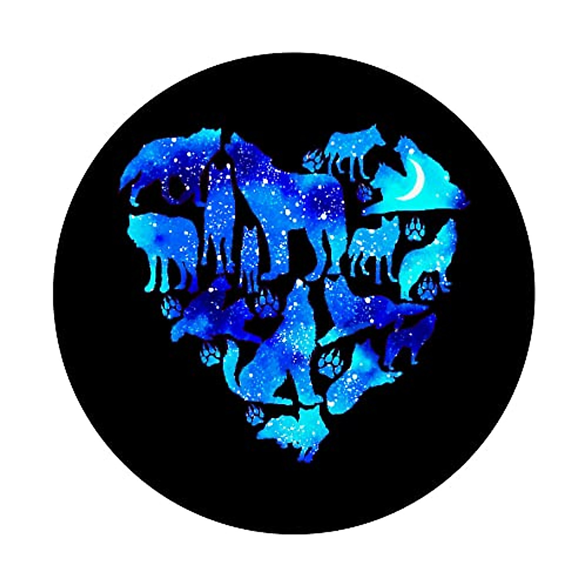 Wolf Lover Valentine Heart Just Girl Who Loves Wolves Space PopSockets Swappable PopGrip