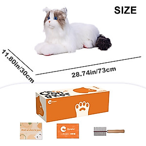 Chongker Weighted Stuffed Animals,Handmade Realistic Cat Plush Toy 3.3LBS,Lifelike Real Cat Size Companion Pet, Ragdoll Cat