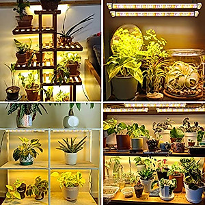 Grow Lights Strip Full Spectrum Cabinet Lights Grow Plant Light with 4/8/12H Auto On/Off Timer,384 LEDs 10 Brightness Grow Bar Strips Sunlike Grow Lamp for Indoor Plants 8 Pack