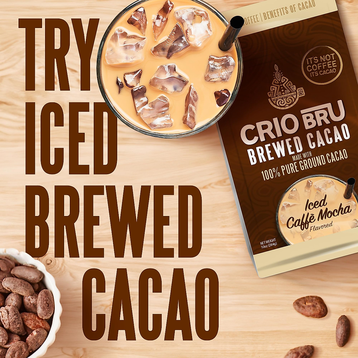 Crio Bru Brewed Cacao: Nicaragua Medium Roast 680g (24oz) Bag | 100% Pure Ground Cacao | Great Substitute to Herbal Tea and Coffee | Honest Energy | Keto Paleo Organic Non-GMO (680g (24oz))