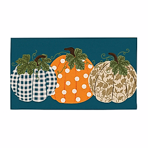 Evergreen Flag Seasonal Doormat Patterned Pumpkins Coir Mat Fall Harvest Interchangeable Floormat for Homes Gardens Yards