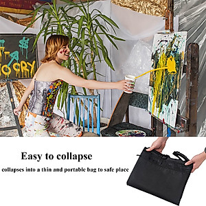 eageus Art Portfolio Case 38 x 49 inches, Waterproof Nylon Large Art Portfolio Bag Artist Canvas Carrying Bag with Soft-sided Shoulder Straps, Black Art Storage Folder for Artwork Organization
