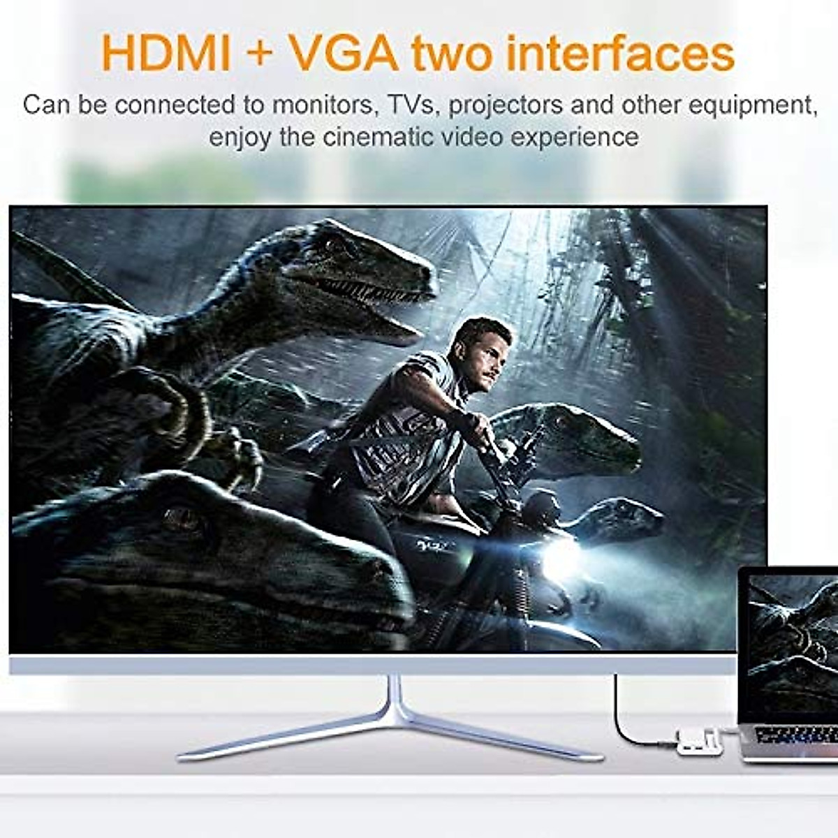 Leya-US Spare Part HW-TC20 7 in 1 Type-C/USB-C Multifunctional Extension HUB Adapter with Holder