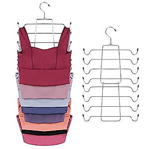 ZEDODIER Tank Tops Hangers，Bra Hanger 2 Pack Metal Space Saving Hanger Closet Organizer for Tank Tops, Bras, Camisoles, Scarfs or Belts
