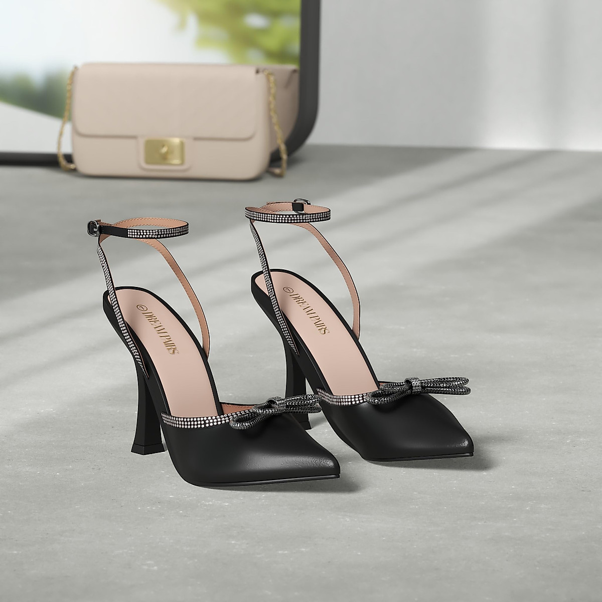 DREAM PAIRS Women's High Heels Destiny Closed Toe Strappy Heels Sexy Rhinestone Ankle Strap Pumps Wedding Bridal Party Dress Shoes DESTINY,Size 11,Black,SDPU2208W